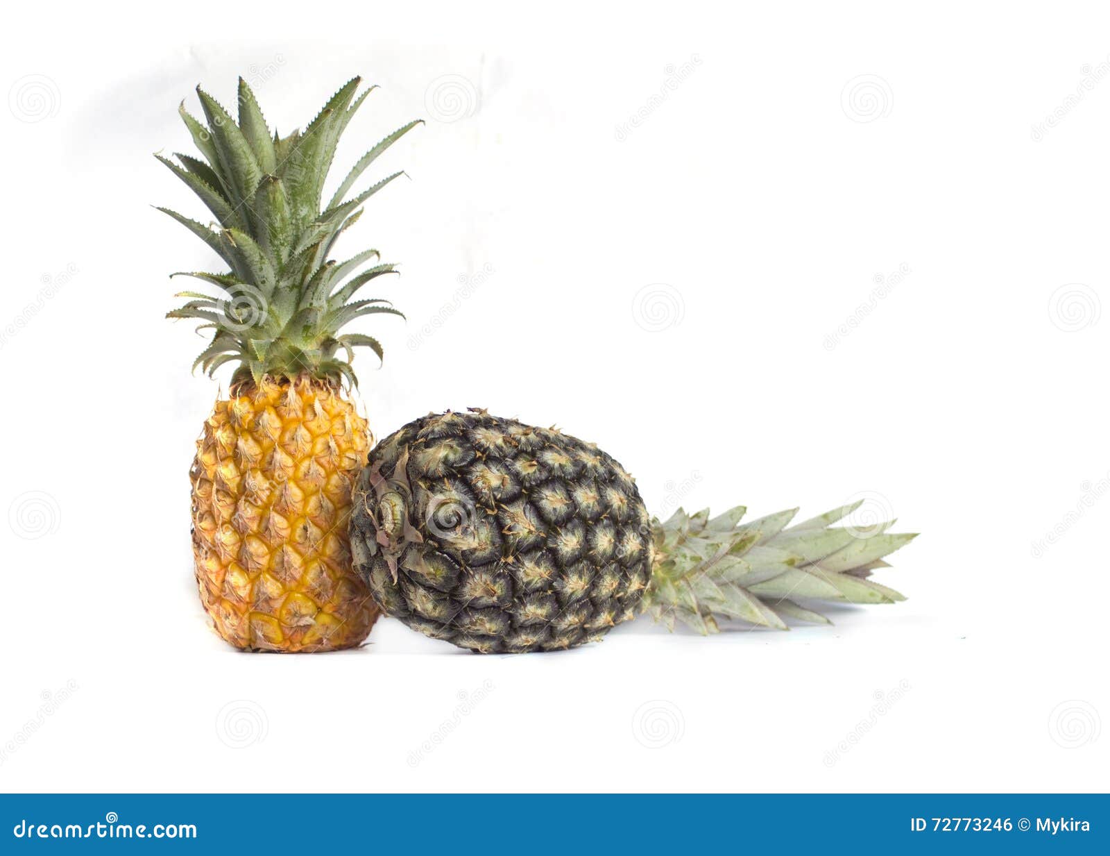 Two Pineapples Isolated on White Stock Photo - Image of color, dieting ...
