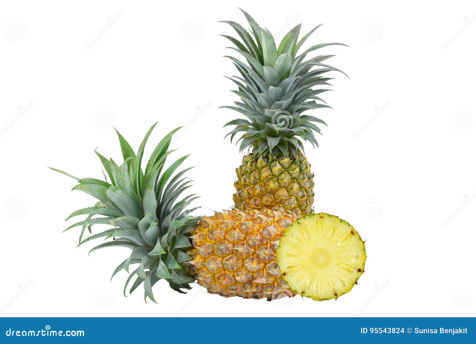 Two Pineapples and Pineapple Slices. Stock Photo - Image of healthy ...