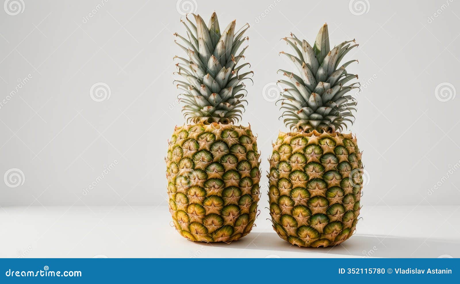 Two Pineapples on a White Background Stock Photo - Image of pineapple ...
