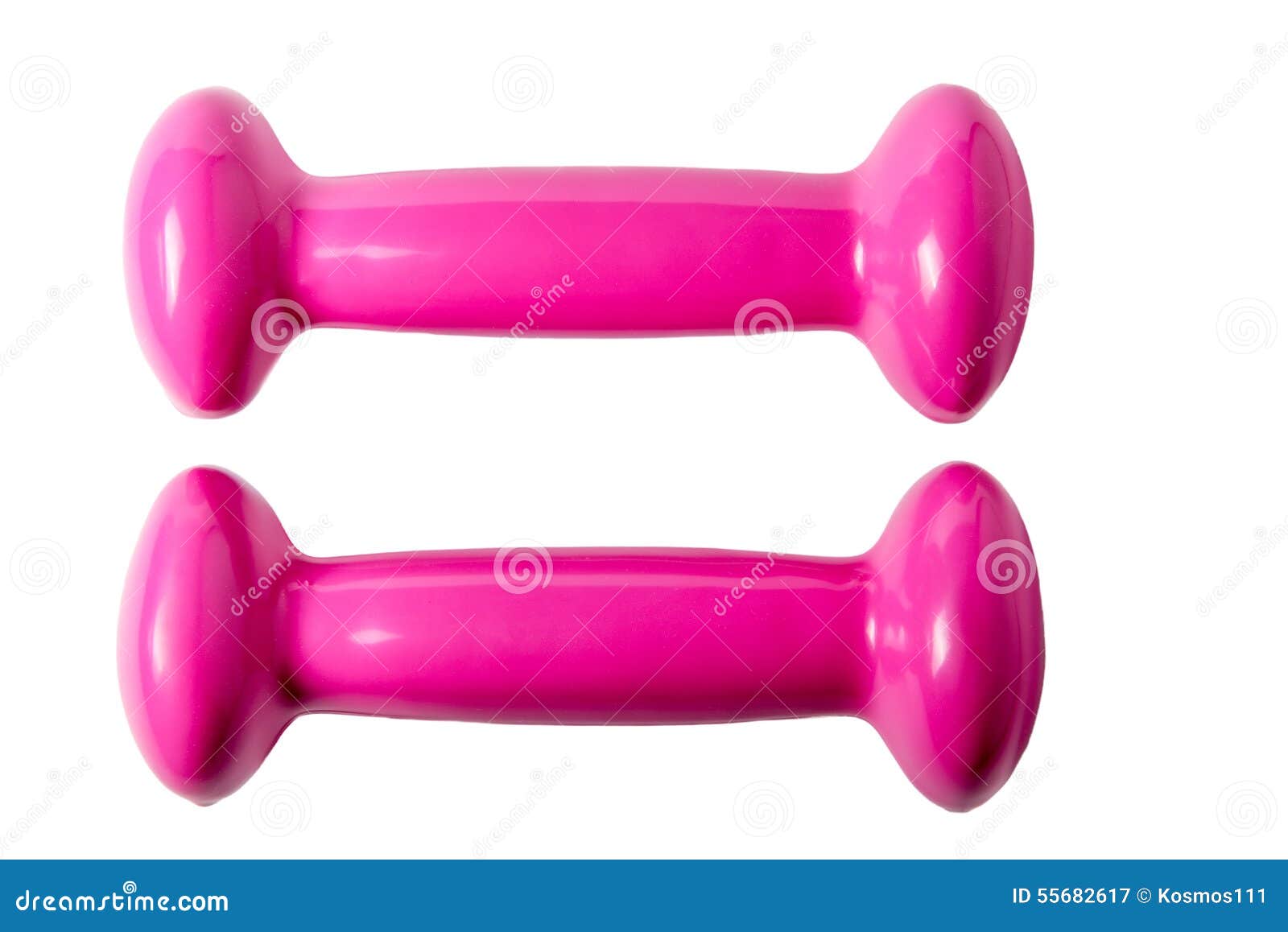 Two Pink Color Dumbbells Isolated Stock Image - Image of barbell, close ...