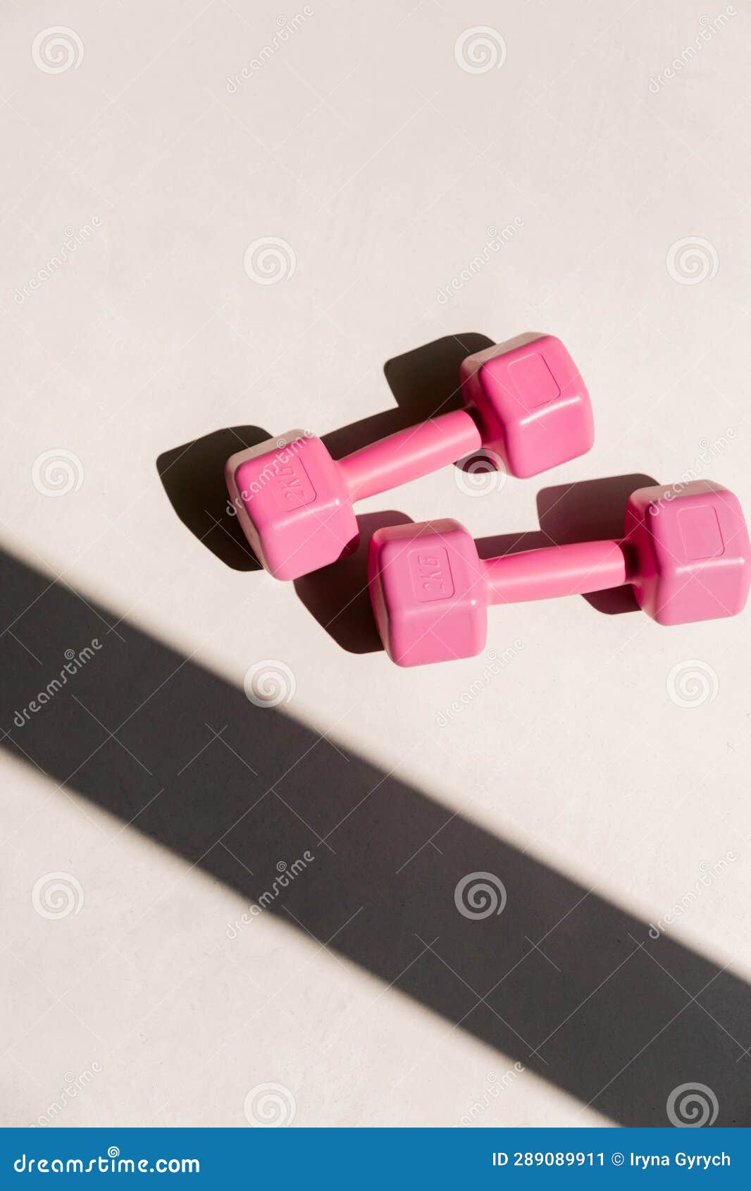 Two Pink Dumbbells on White Stock Image - Image of lifestyle ...