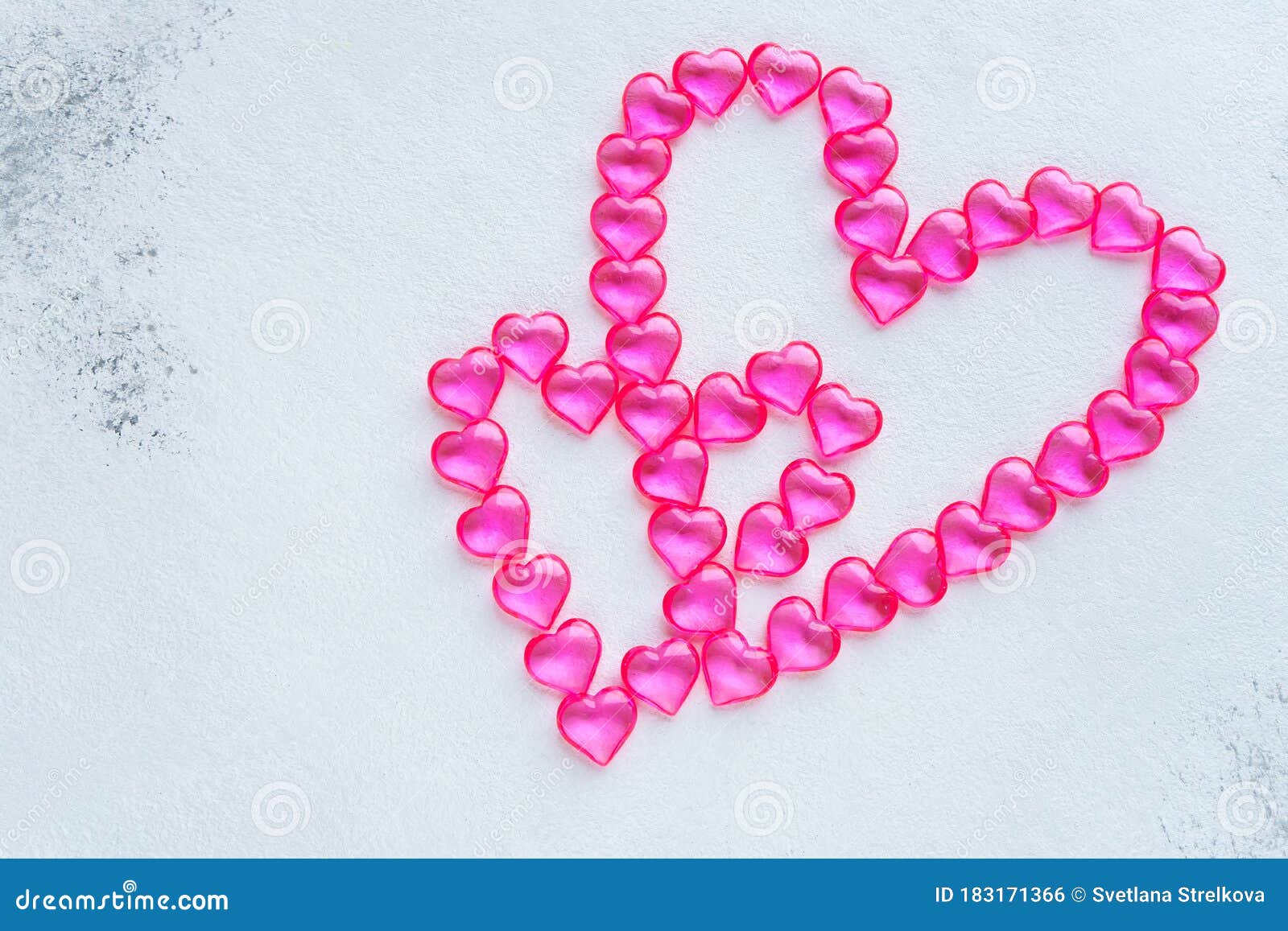 Two Pink Hearts Made of Plastic Hearts Stock Photo - Image of romantic ...