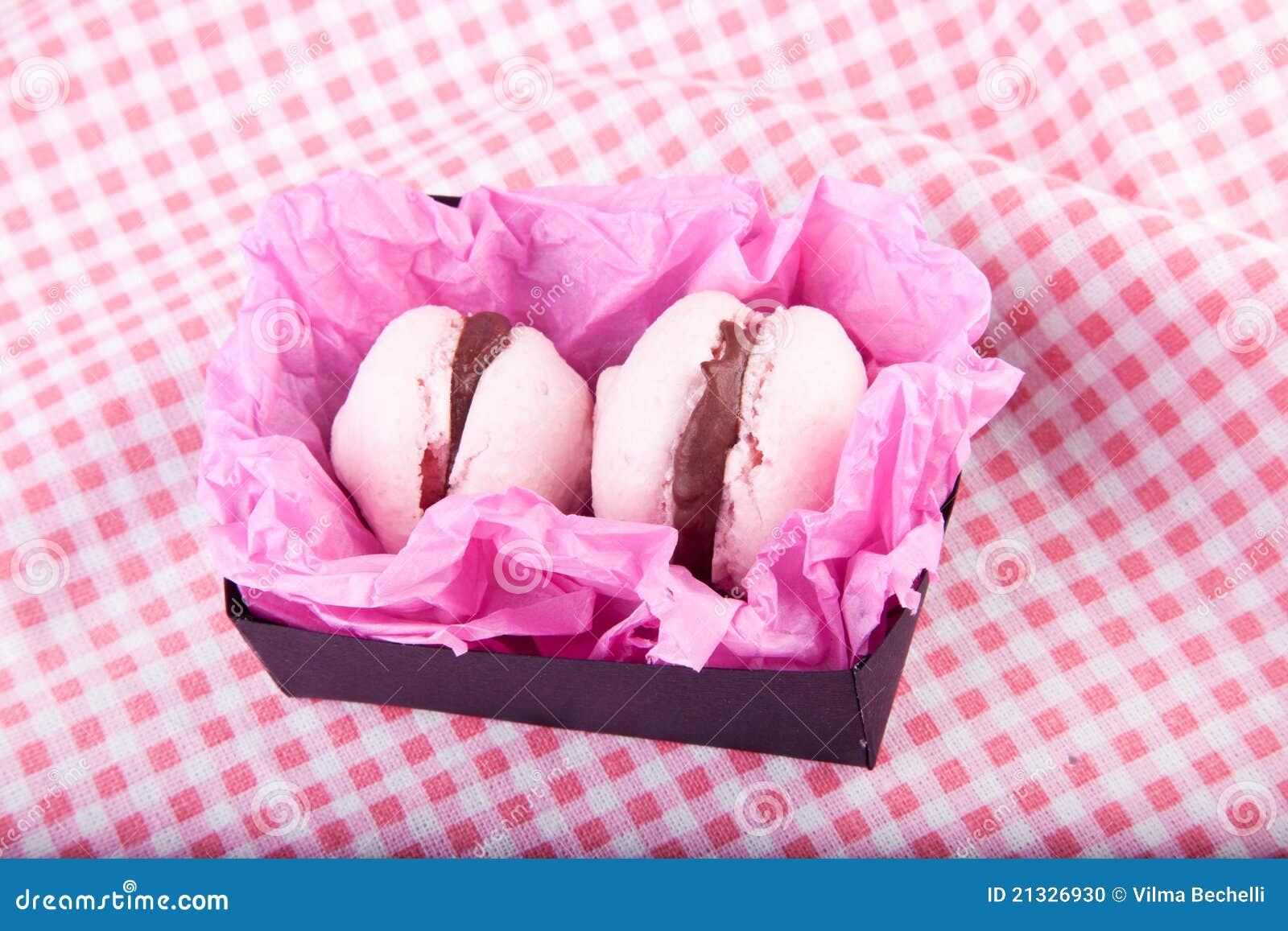 Two Pink Macaroons in the Box Stock Photo - Image of dessert, sweet ...