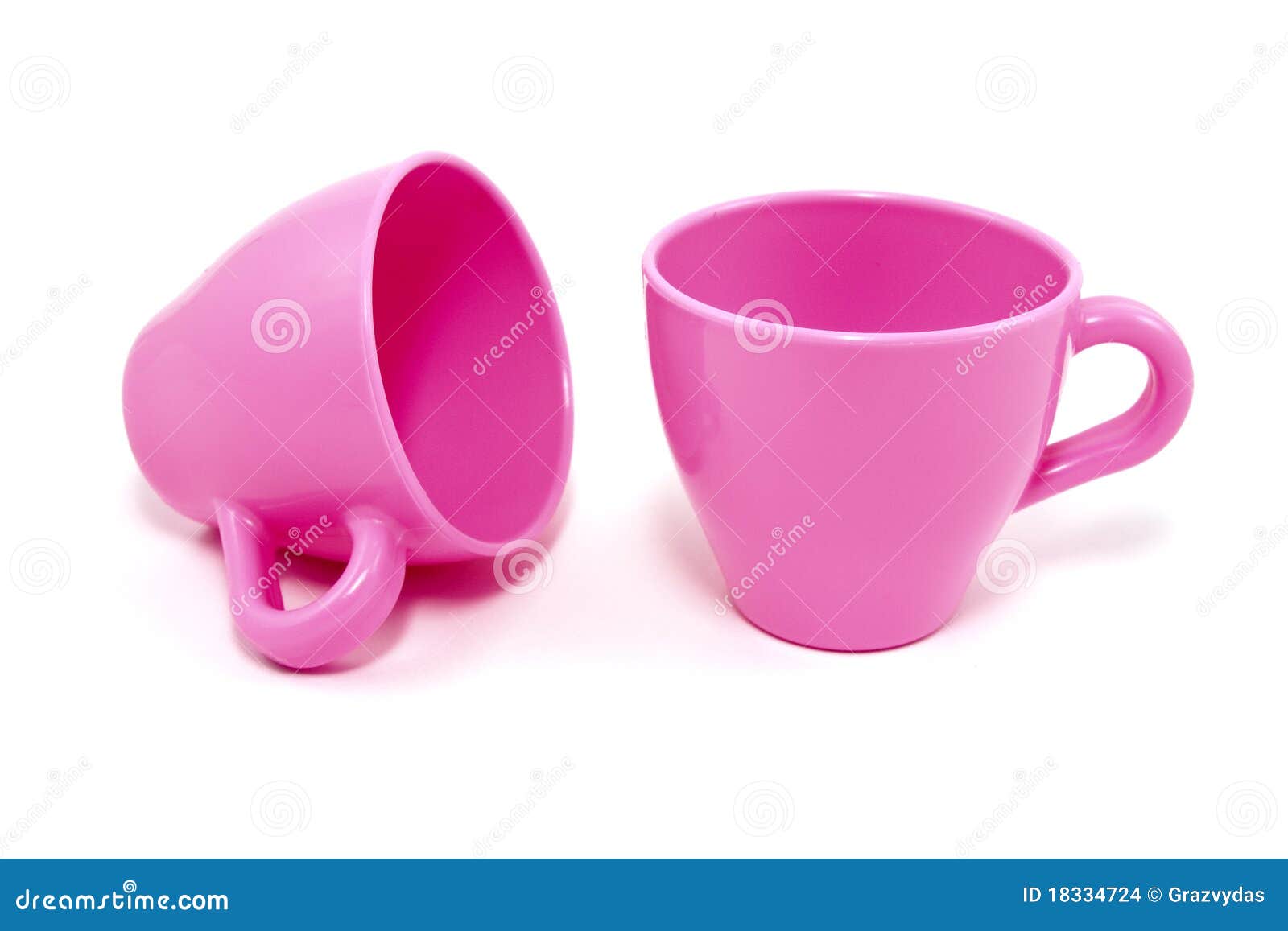 Two pink plastic cups stock photo. Image of crockery - 18334724