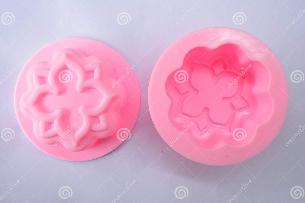 Pink Silicone Molds with Flower Pattern Design Stock Photo - Image of ...