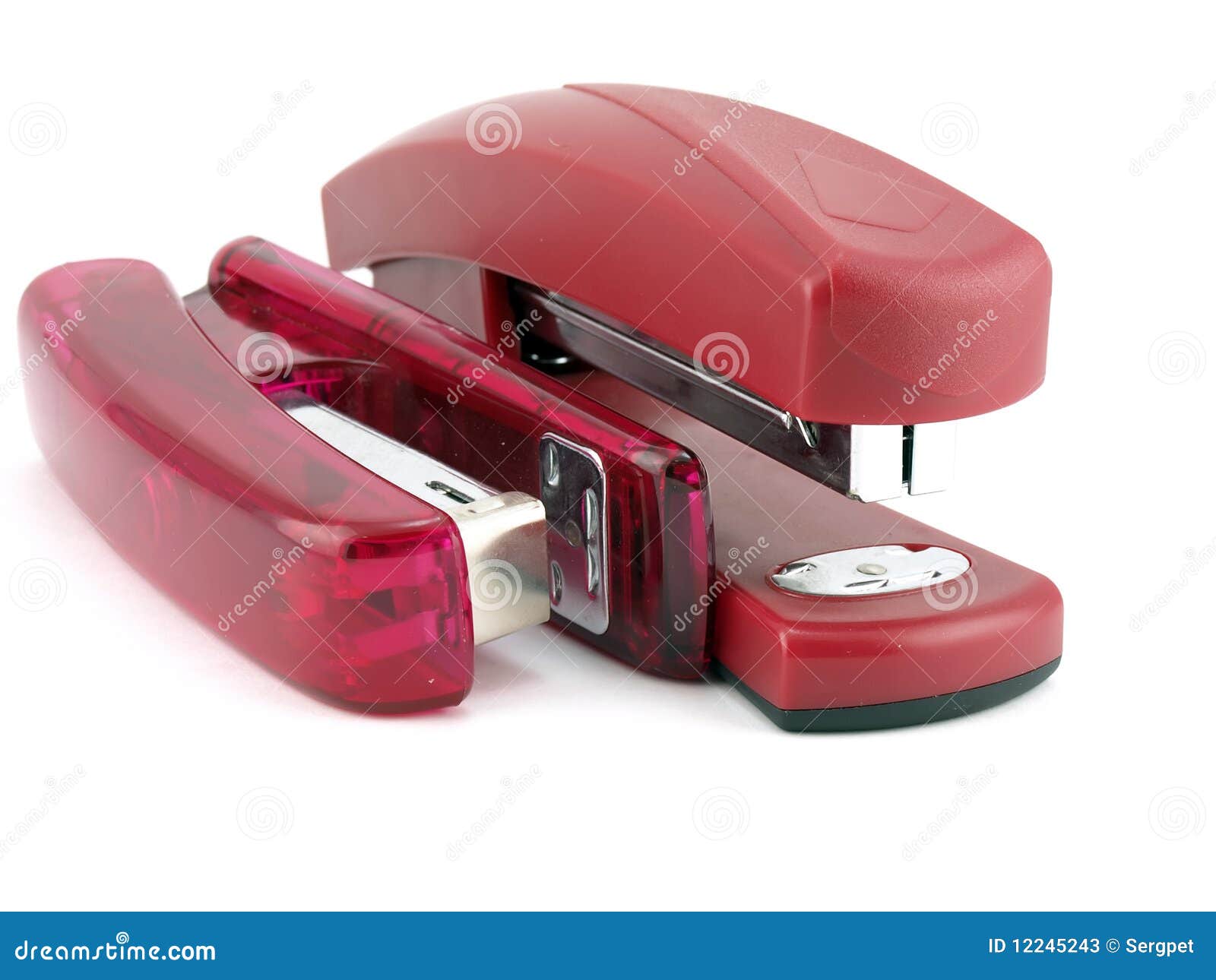 Two pink stapler stock image. Image of bundle, binder - 12245243