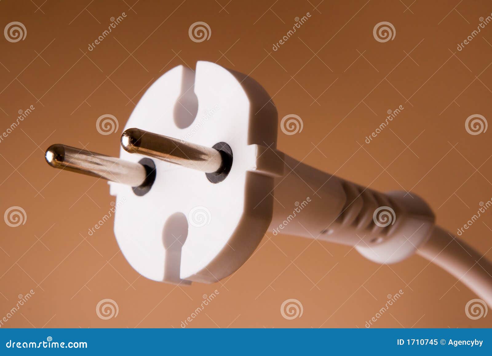 Two Pins Electric Plug on the Beige Background Stock Image - Image of ...