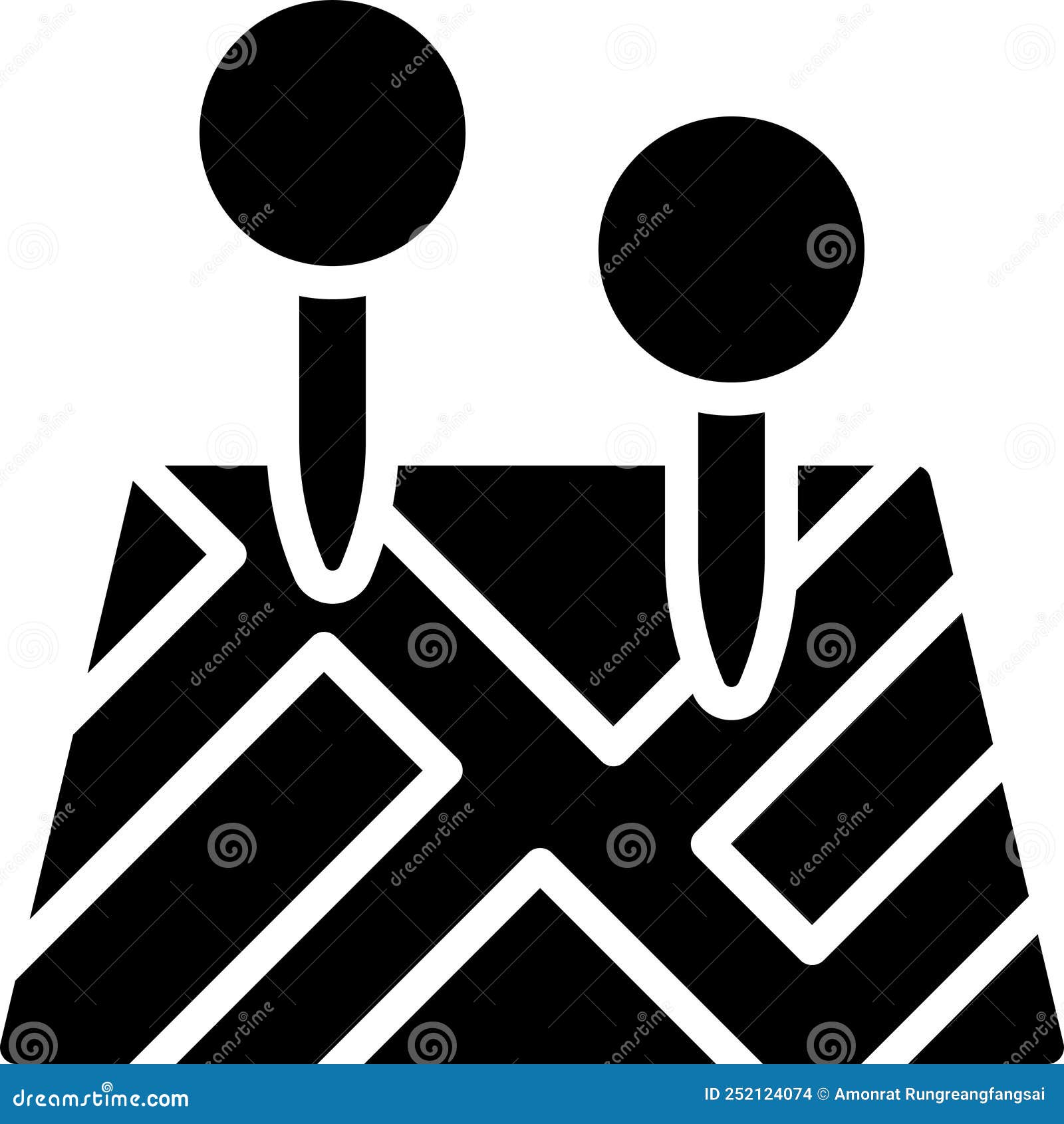 Two Pins on Map Icon, Location Map and Navigation Vector Stock Vector ...