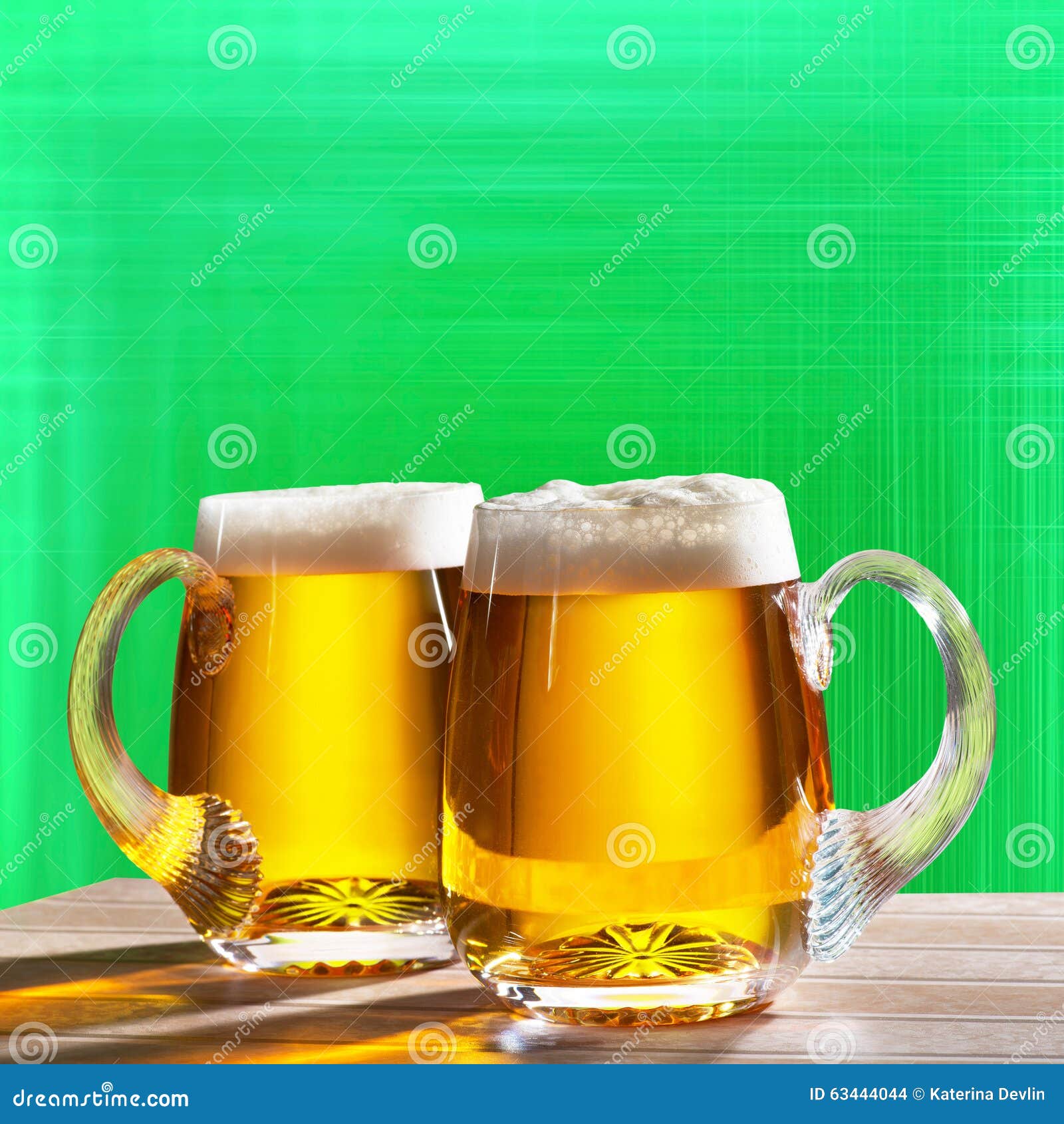 Two Pints on the Green Background Stock Photo - Image of pint, table ...