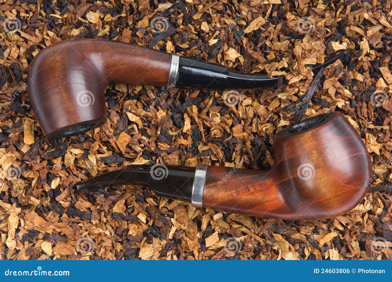 Two pipe and tobacco stock photo. Image of brown, macro - 24603806