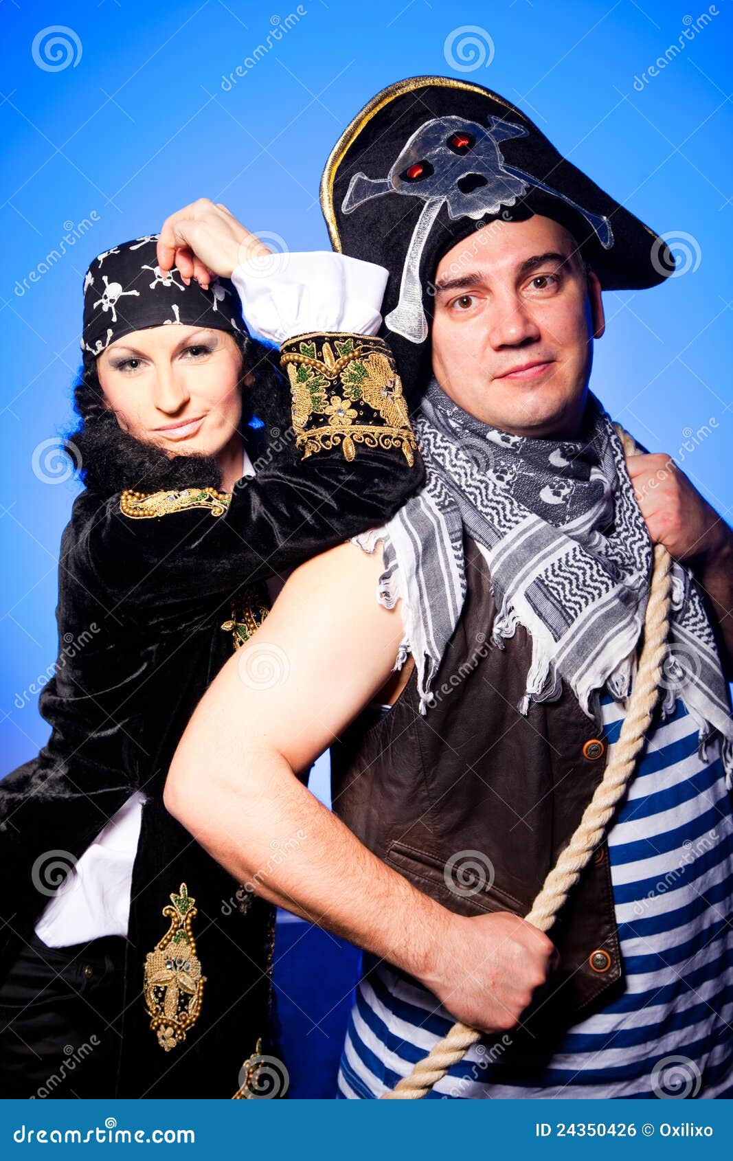 Two pirates on blue stock photo. Image of jolly, artistic - 24350426