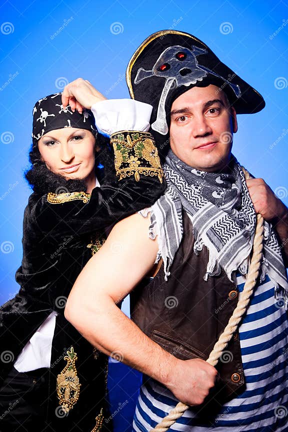 Two pirates on blue stock photo. Image of jolly, artistic - 24350426