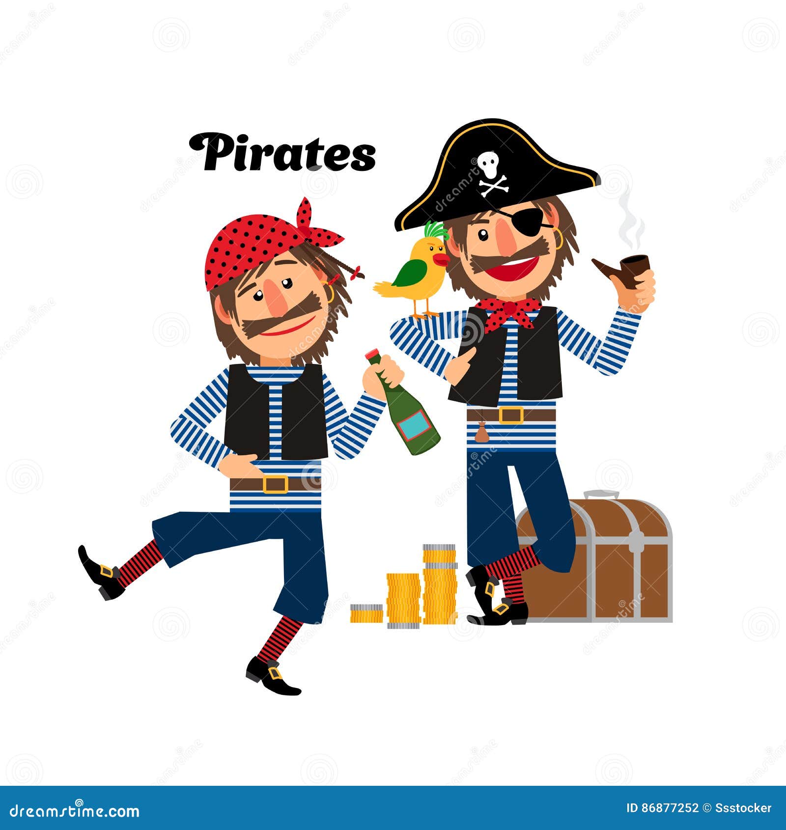 Two pirates icons stock vector. Illustration of padlock - 86877252