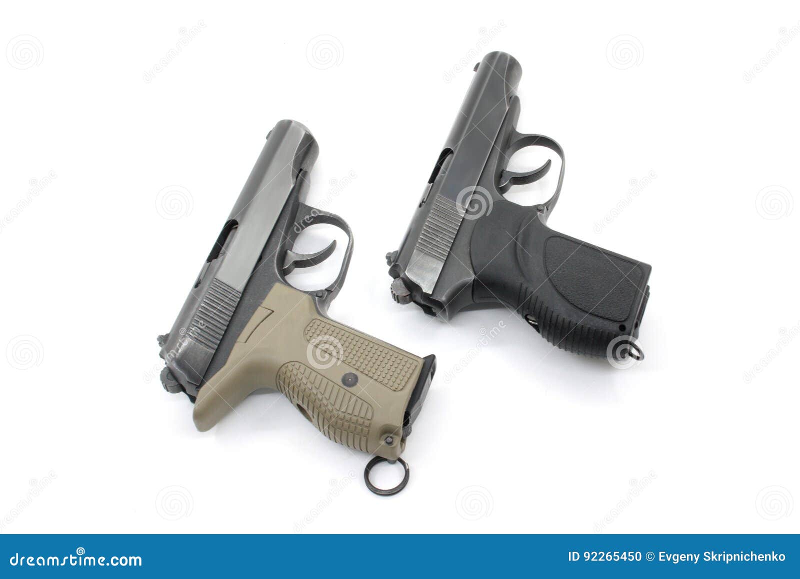 Two Pistols on a White Background Stock Photo - Image of metal, makarov ...