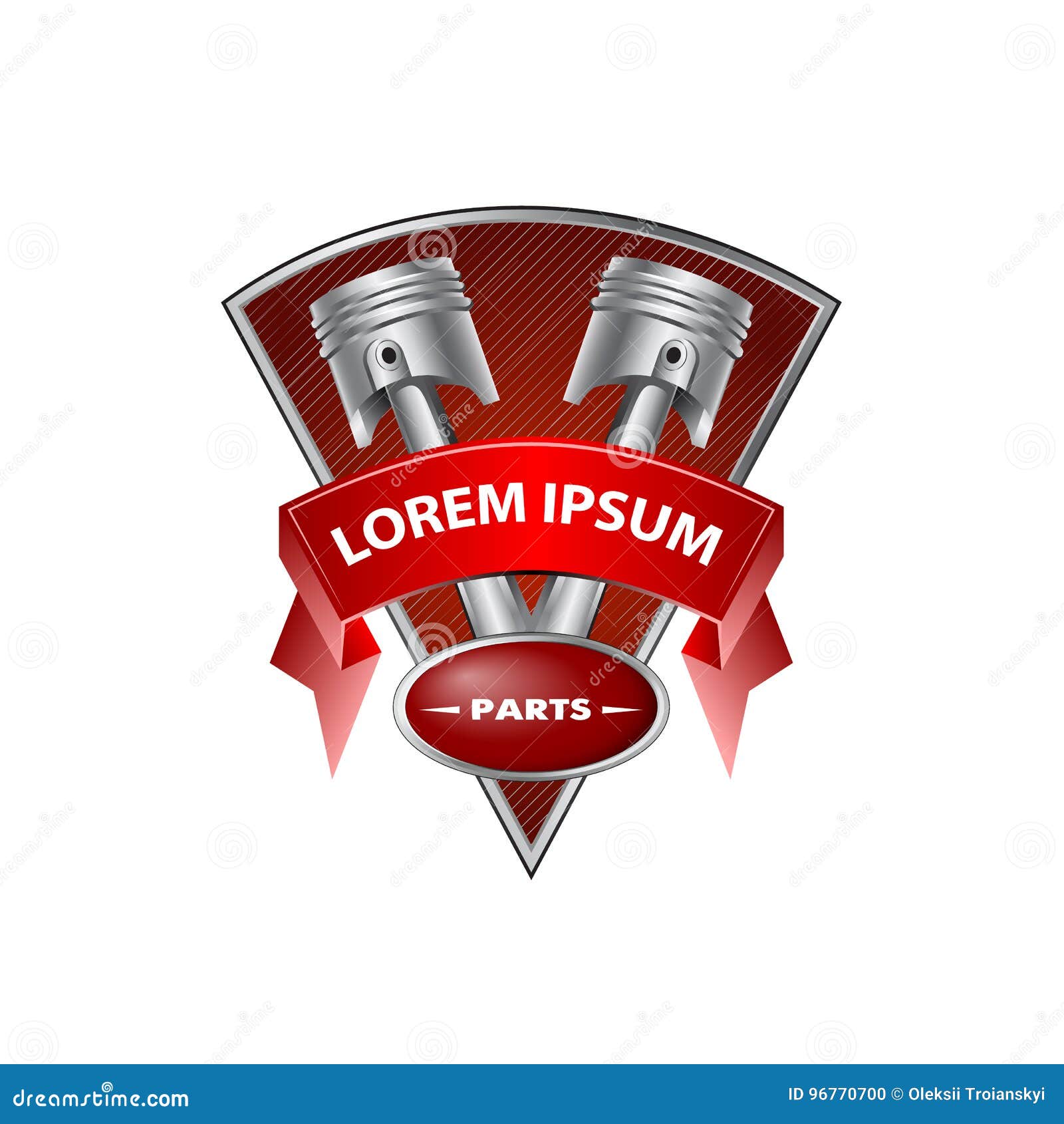 Two Pistons On The Background With Tape. Engine Logo Template Vector ...