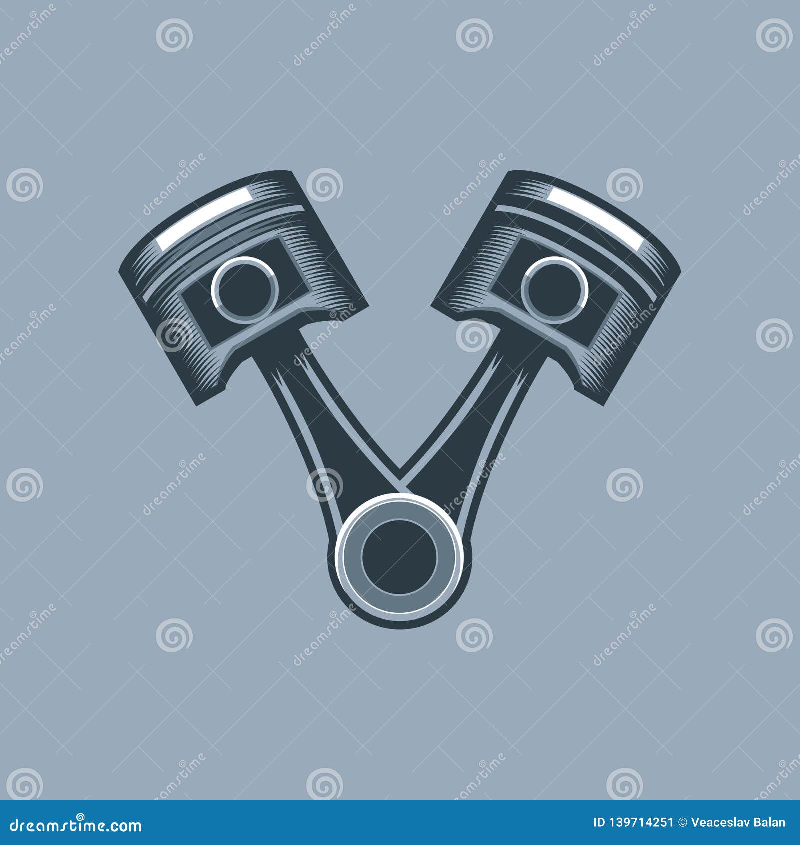 Two Pistons Hand Draw Image Stock Vector - Illustration of hand, design ...