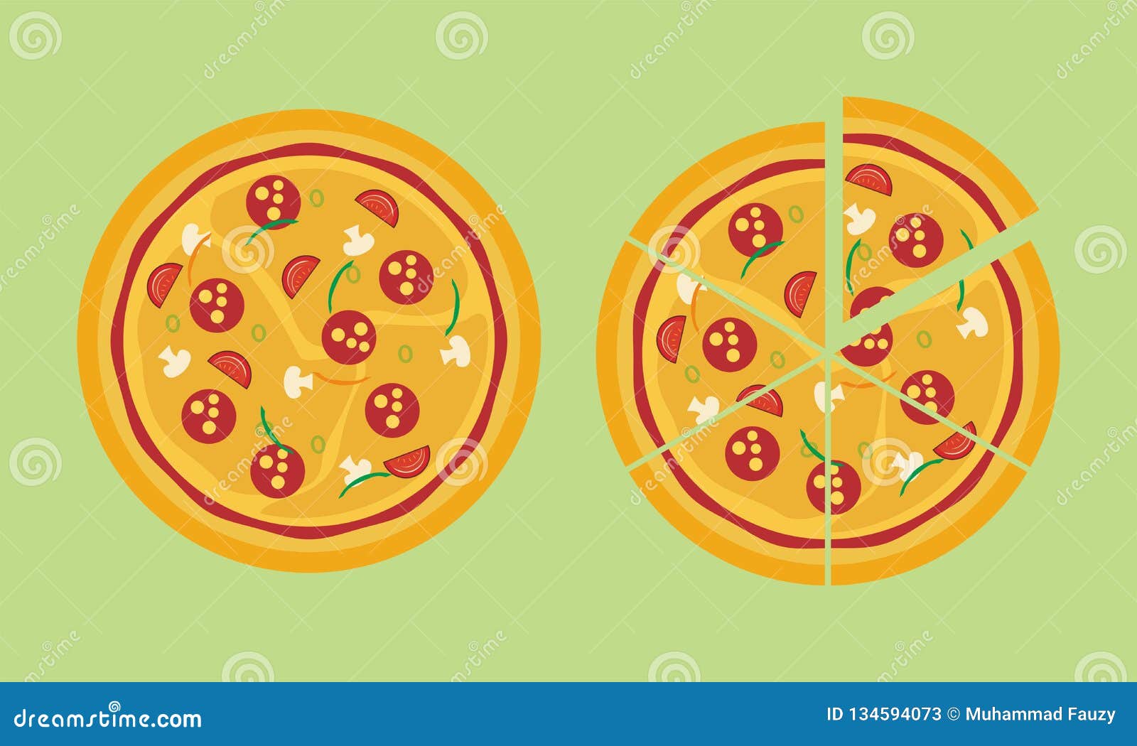 Two Pizza Vector on Isolated Background Stock Vector - Illustration of ...
