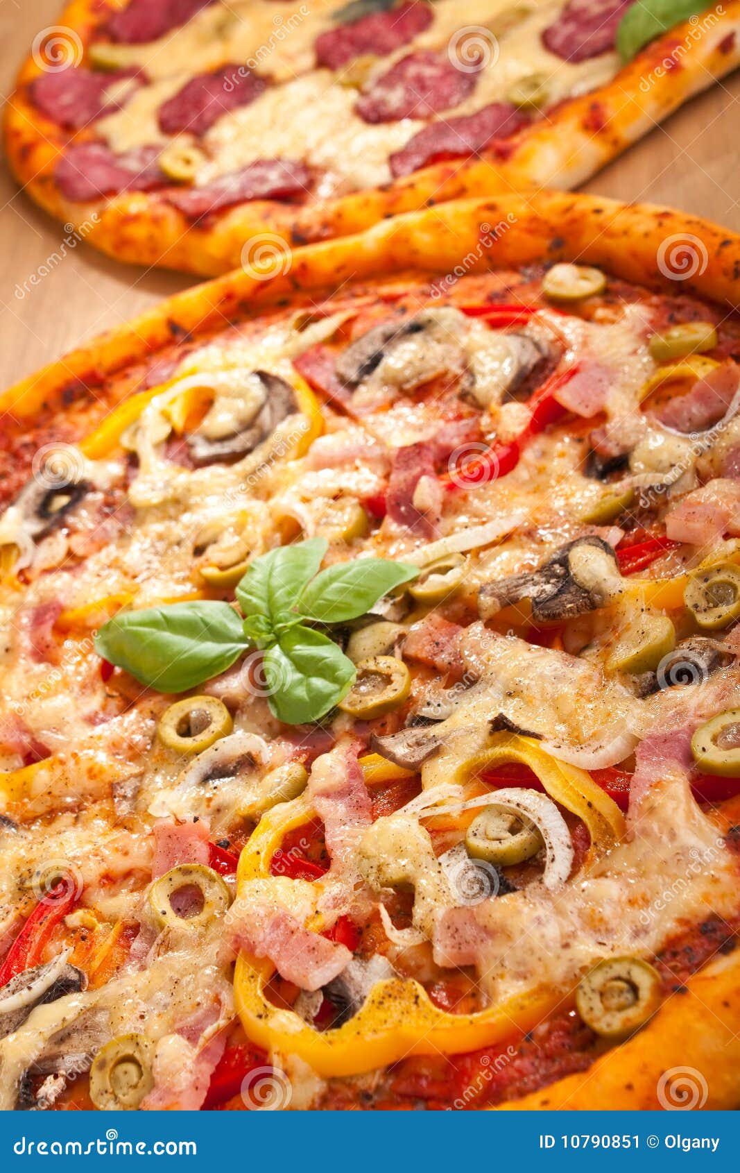 Two pizzas stock image. Image of junkfood, cooked, crust - 10790851