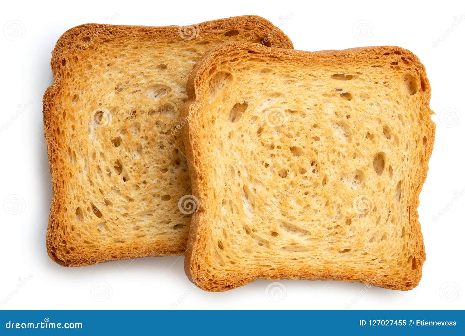Two Plain Melba Toasts Isolated on White from Above. Stock Image ...