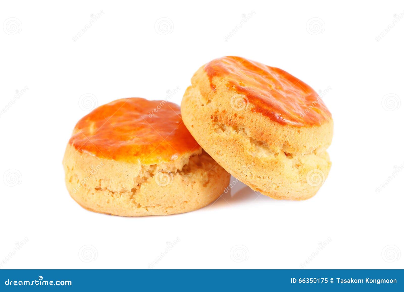 Two Plain Scones for Afternoon Tea on White Stock Image - Image of ...