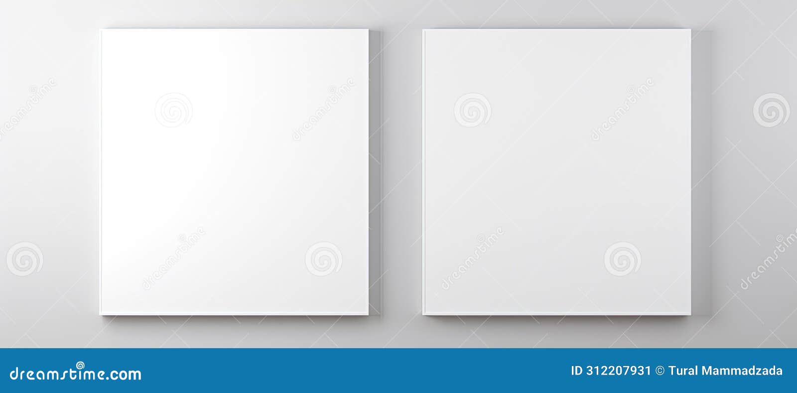 Two Plain White Vertical Posters on Wall Stock Image - Image of white ...