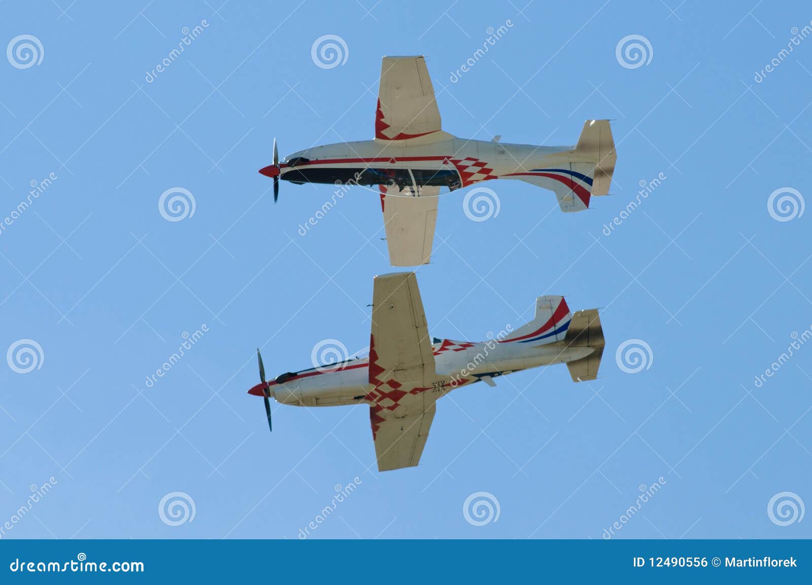 Two planes in flight stock photo. Image of airplane, white - 12490556