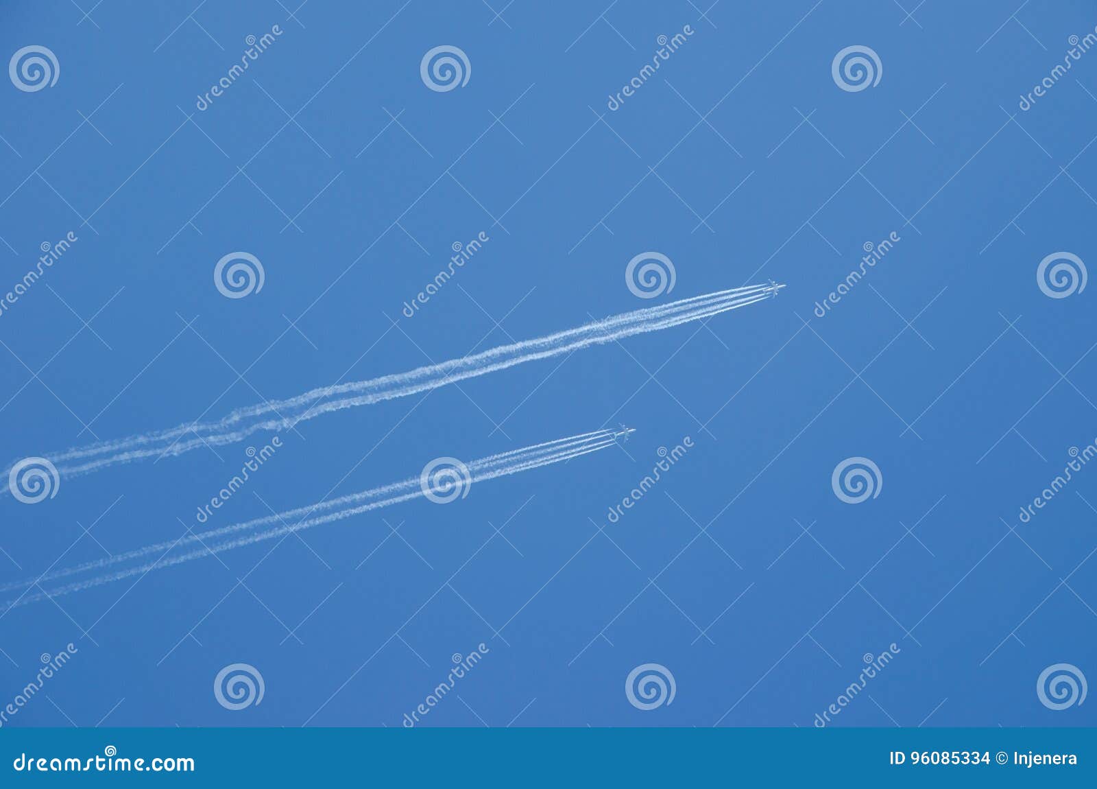 Two Planes Flying in Parallel Stock Photo - Image of transport ...