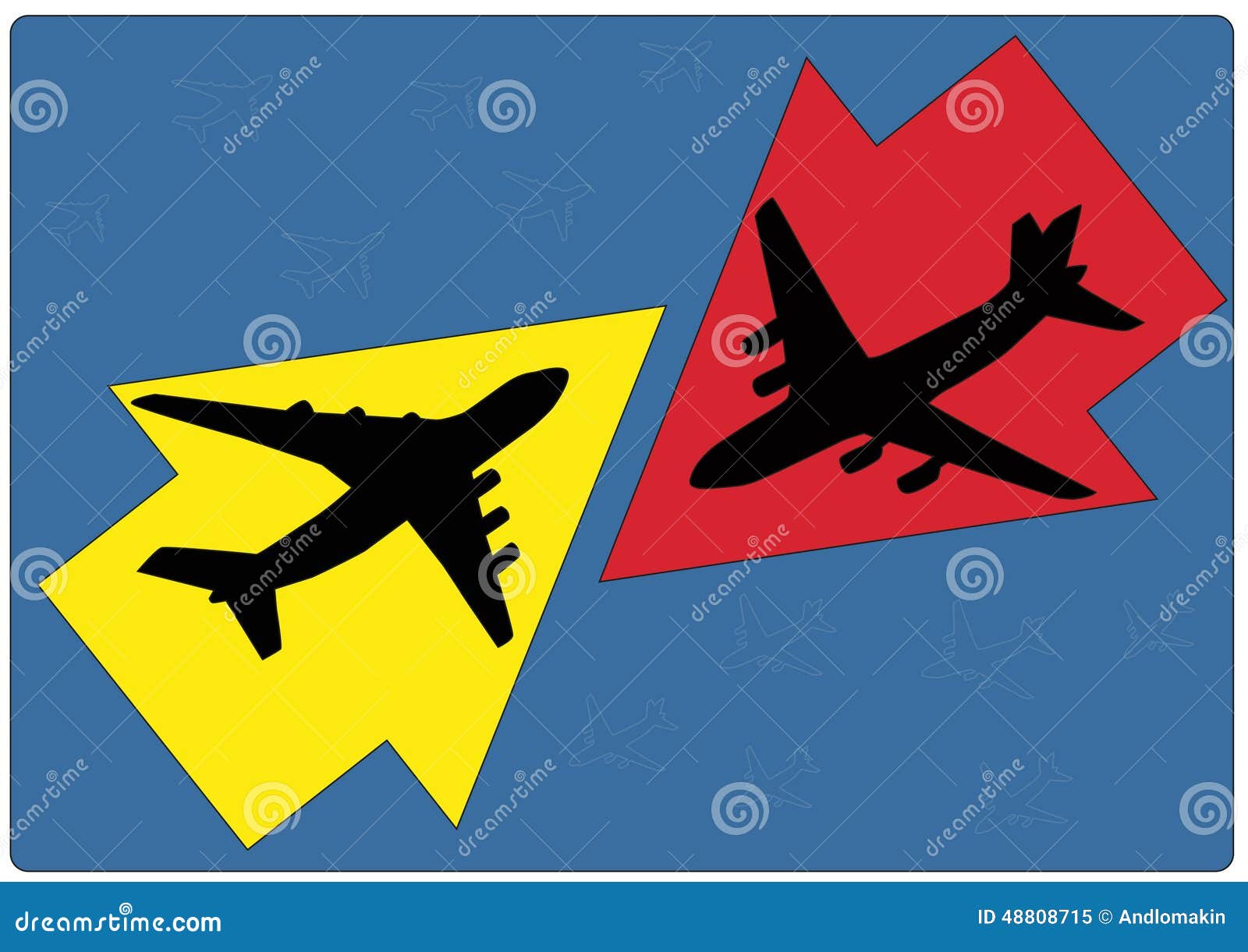 Two planes movement stock vector. Illustration of fuselage - 48808715