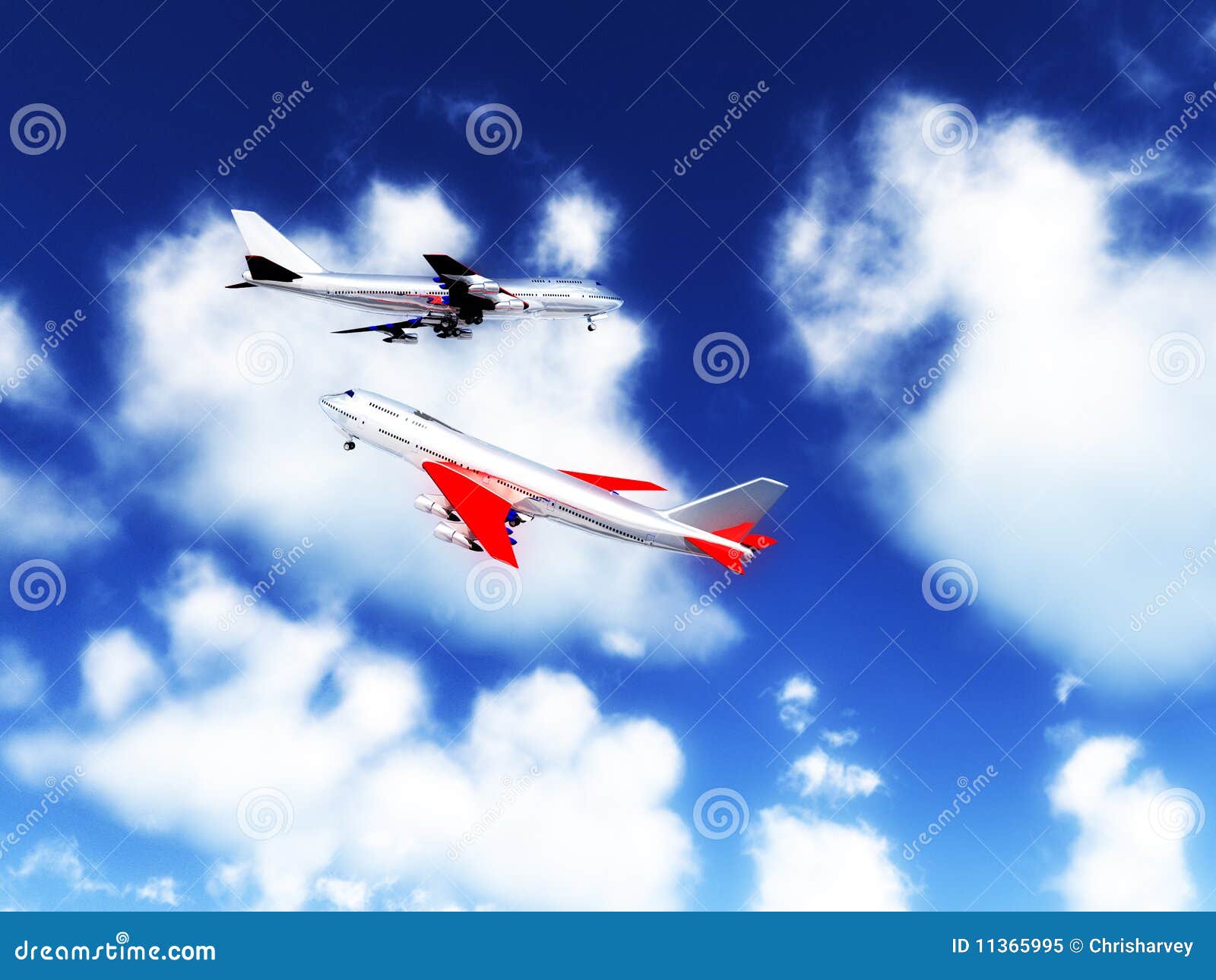 Two Planes in the Sky stock image. Image of travelling - 11365995