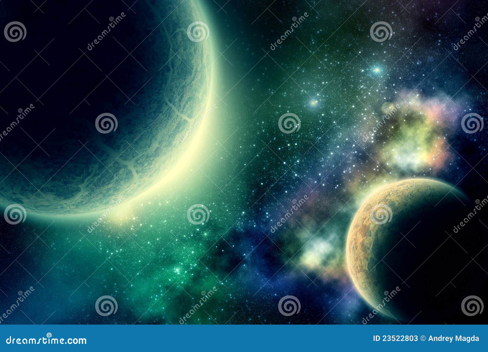 Two planets stock illustration. Illustration of glowing - 23522803
