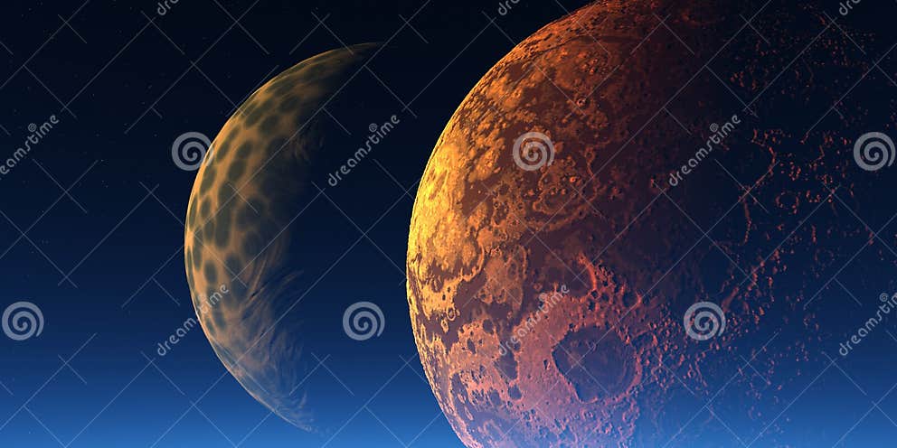 Two planets stock illustration. Illustration of galactic - 727613