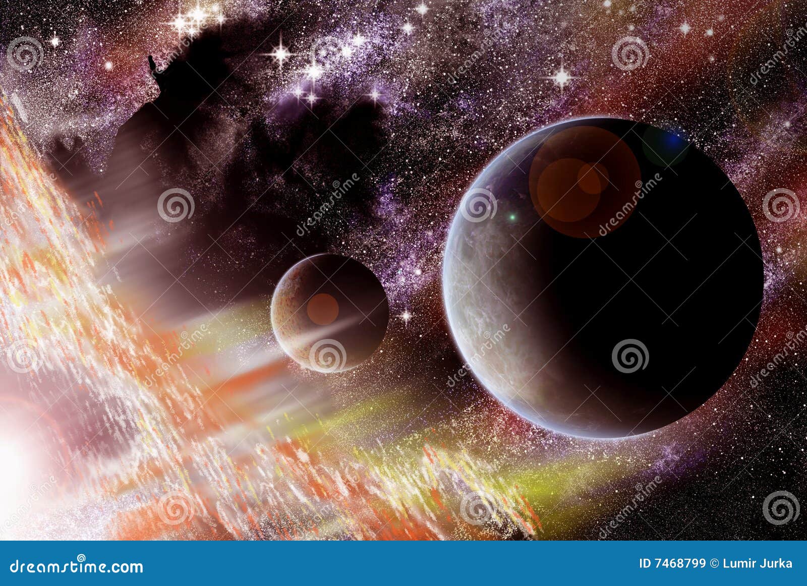 Two planets stock illustration. Illustration of atmosphere - 7468799