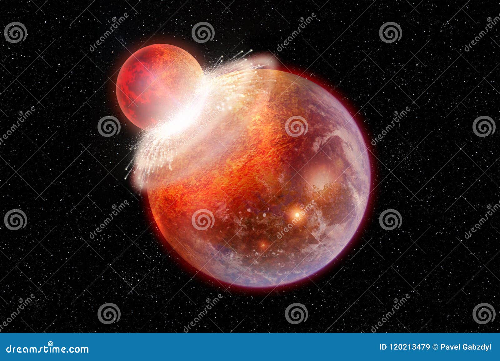 Two Planets Collide In Deep Space Royalty-Free Stock Photography ...