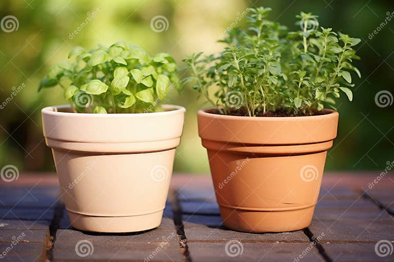 Two Plant Pots Separated from a Group Stock Illustration - Illustration ...