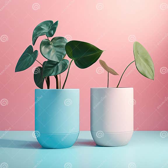 Two Plants Sitting beside One Another, Leaning into Each Other Stock ...