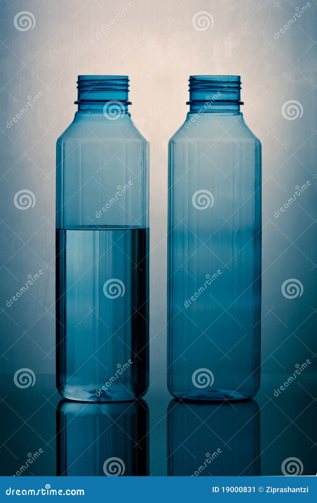 Two plastic bottles stock image. Image of blue, clean - 19000831