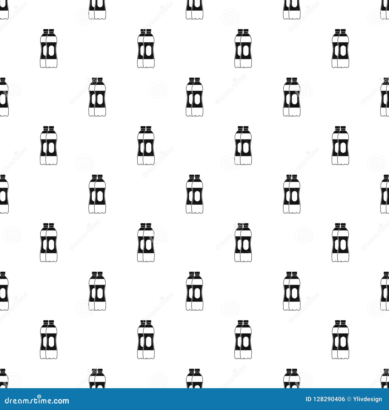 Two Plastic Bottles Pattern, Simple Style Stock Illustration ...