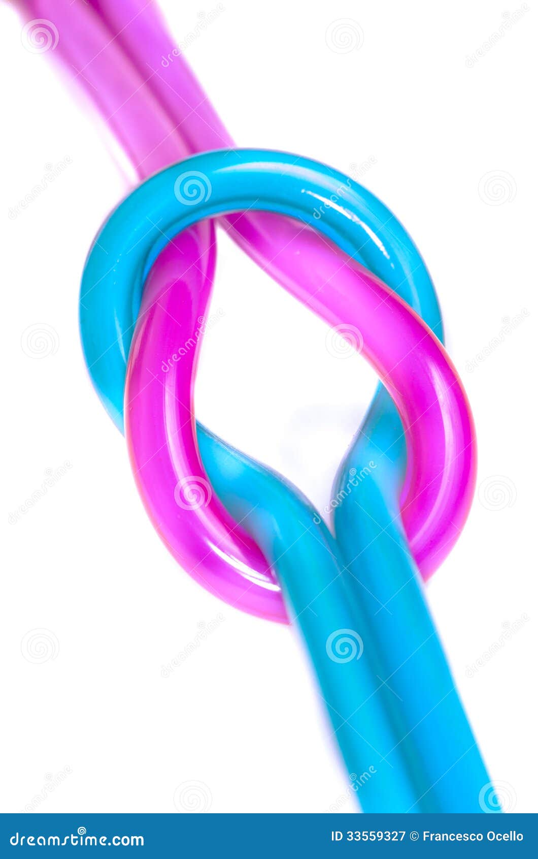 Two Plastic Cables Joining in a Square Knot Stock Image - Image of ...