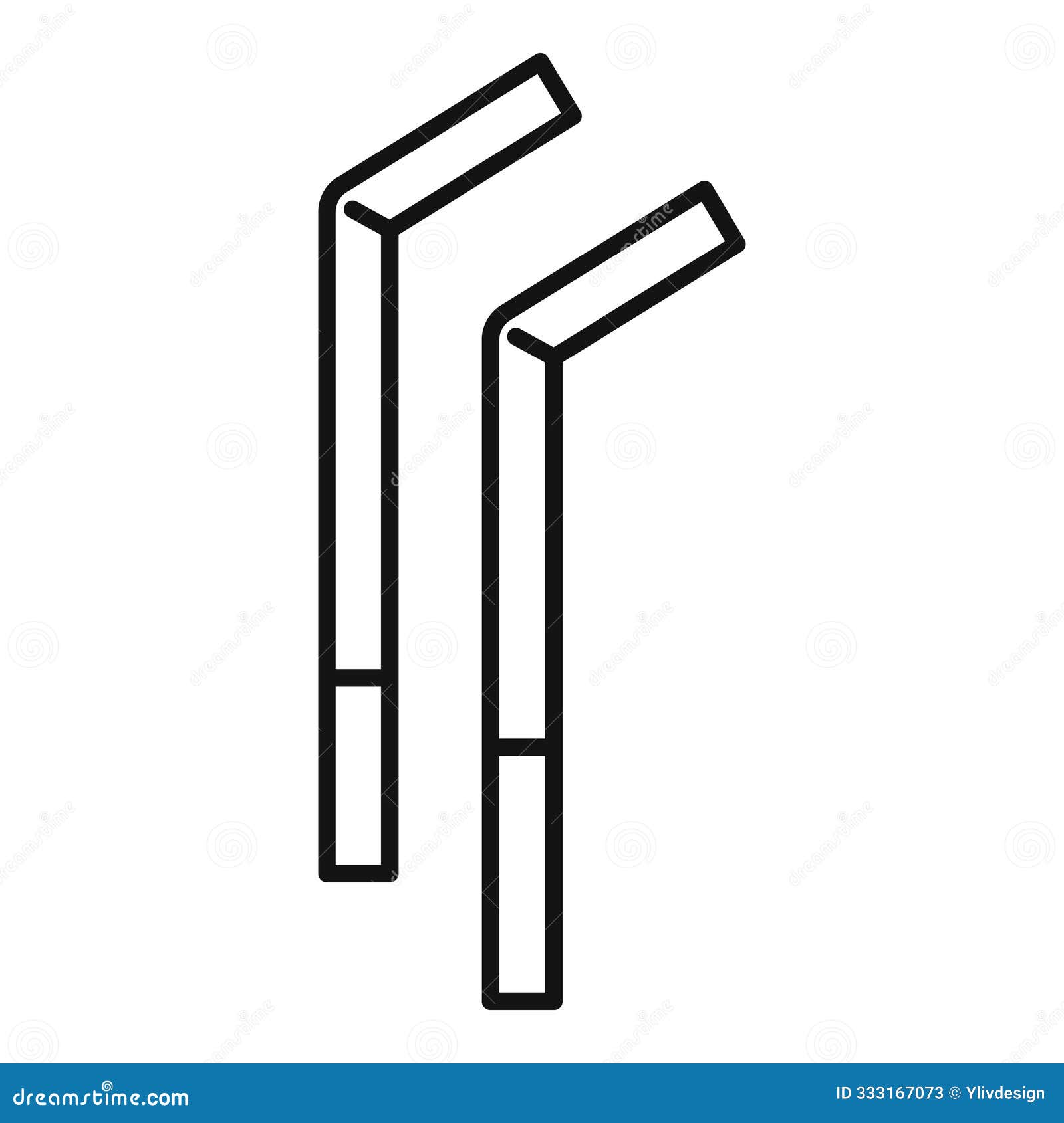 Two Plastic Drinking Straws Line Art Drawing Icon Stock Illustration ...