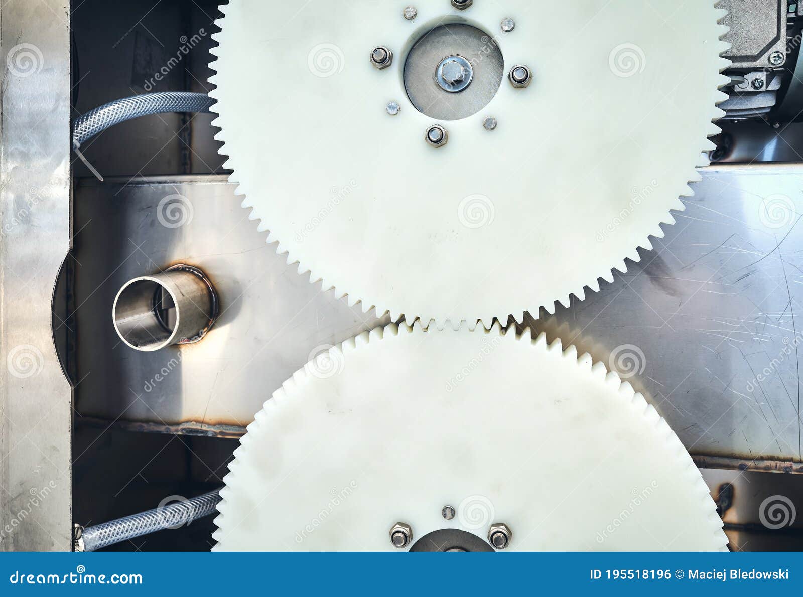 Two Plastic Meshing Gears Transmitting Rotational Motion of a Machine ...