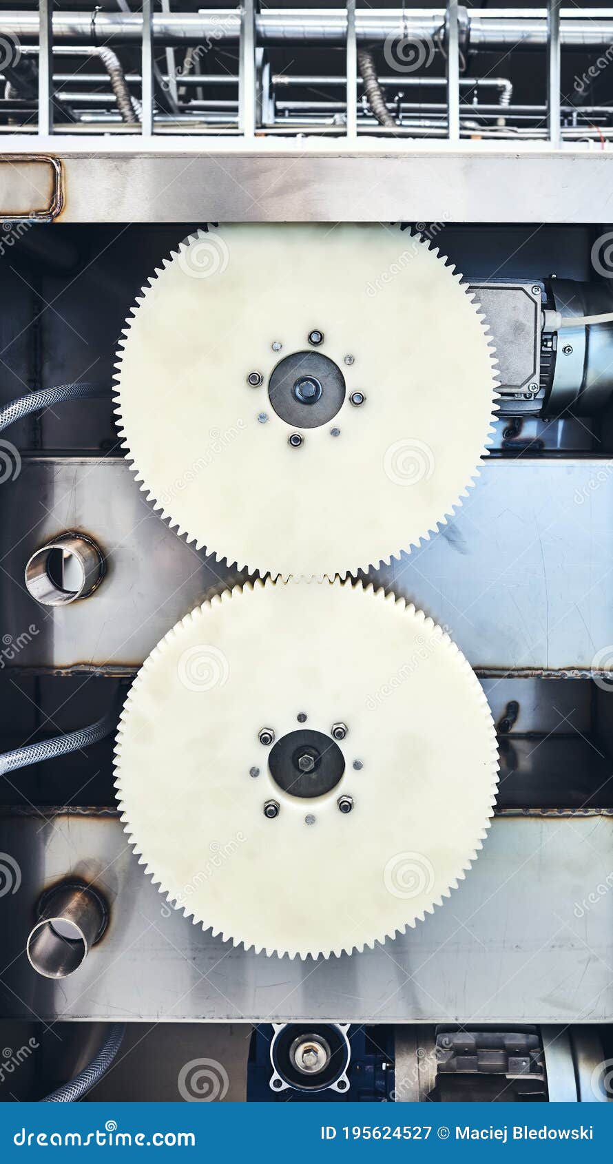 Two Plastic Meshing Gears Transmitting Rotational Motion of a Machine ...