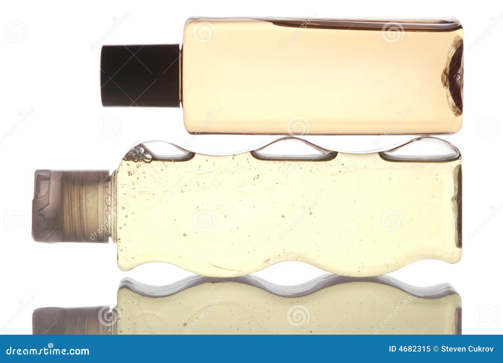 Two Plastic Shampoo Bottles on Side Stock Image - Image of soap, golden ...