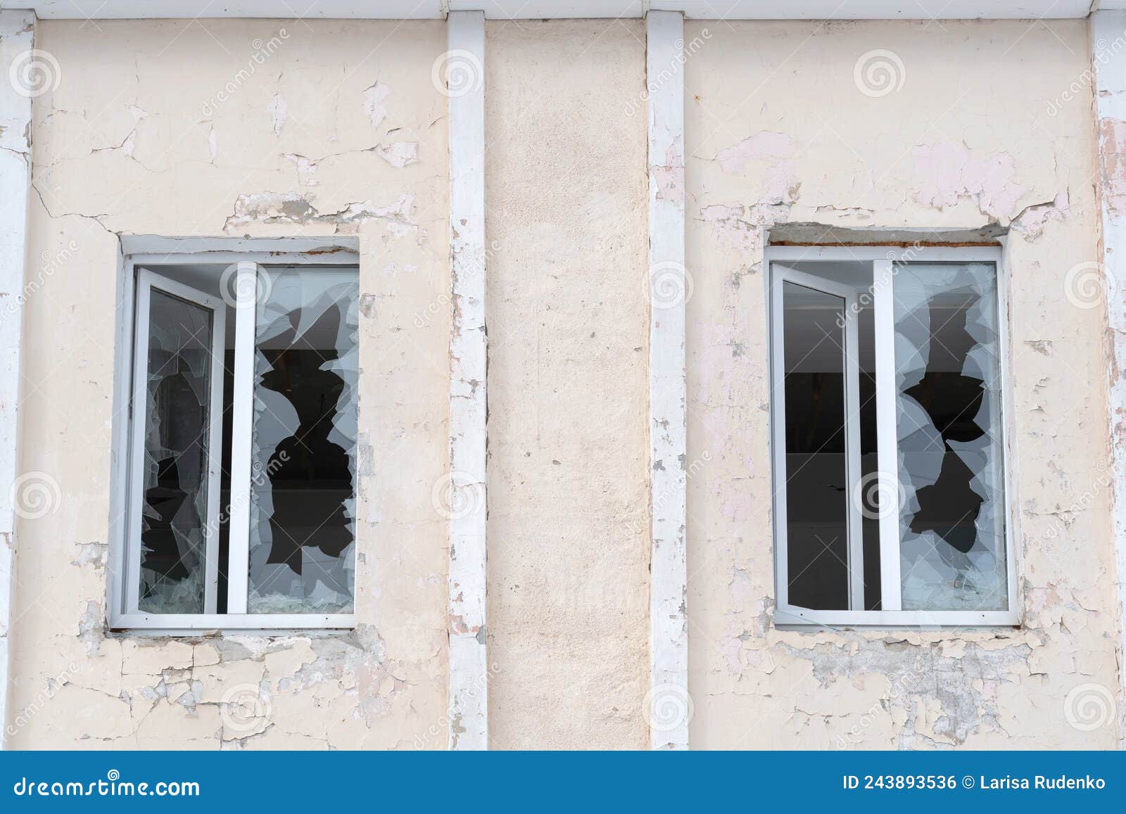 Two Plastic Windows with Broken Glass Stock Photo - Image of shattered ...