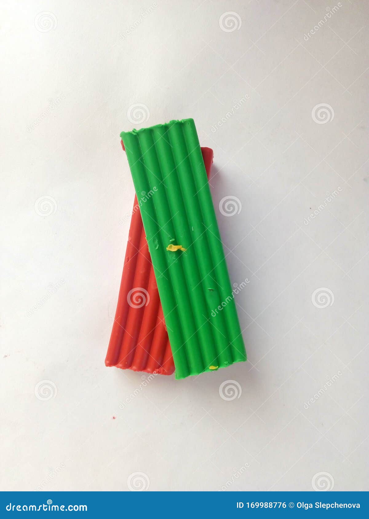 Two Plasticine for Modeling Red and Green Stock Photo - Image of ...