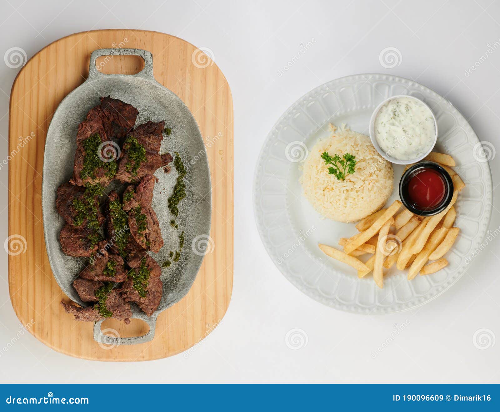 Two Plates with Fried Meat and Potato Stock Image - Image of dinner ...