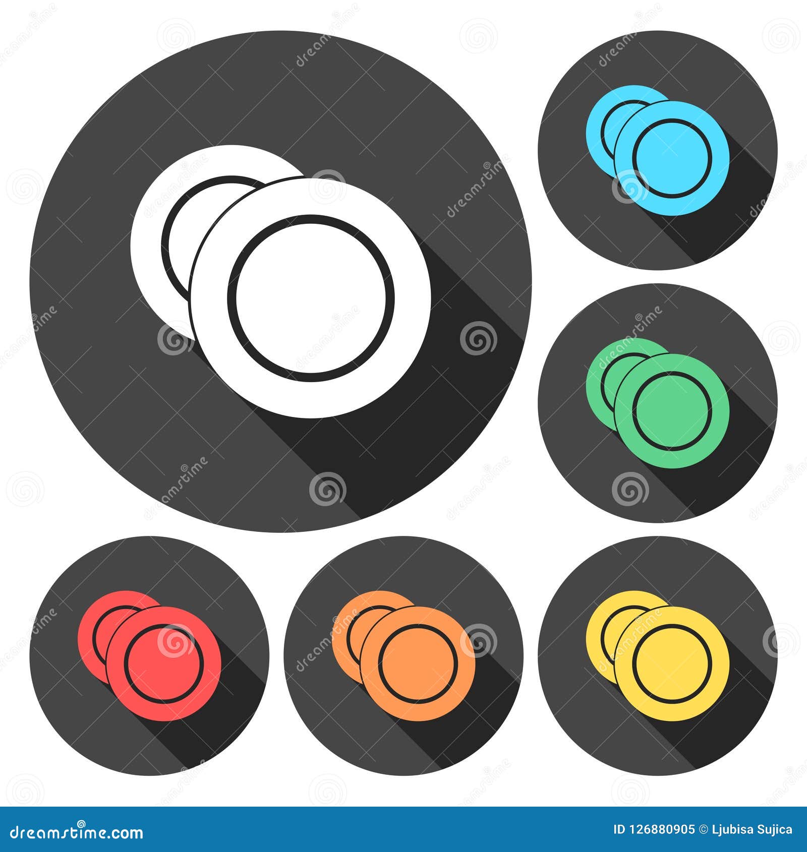 Two plates icon stock vector. Illustration of diner - 126880905