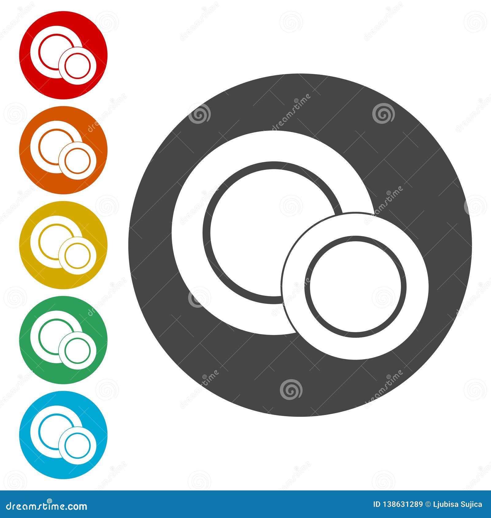 Two plates icon stock vector. Illustration of diner - 138631289
