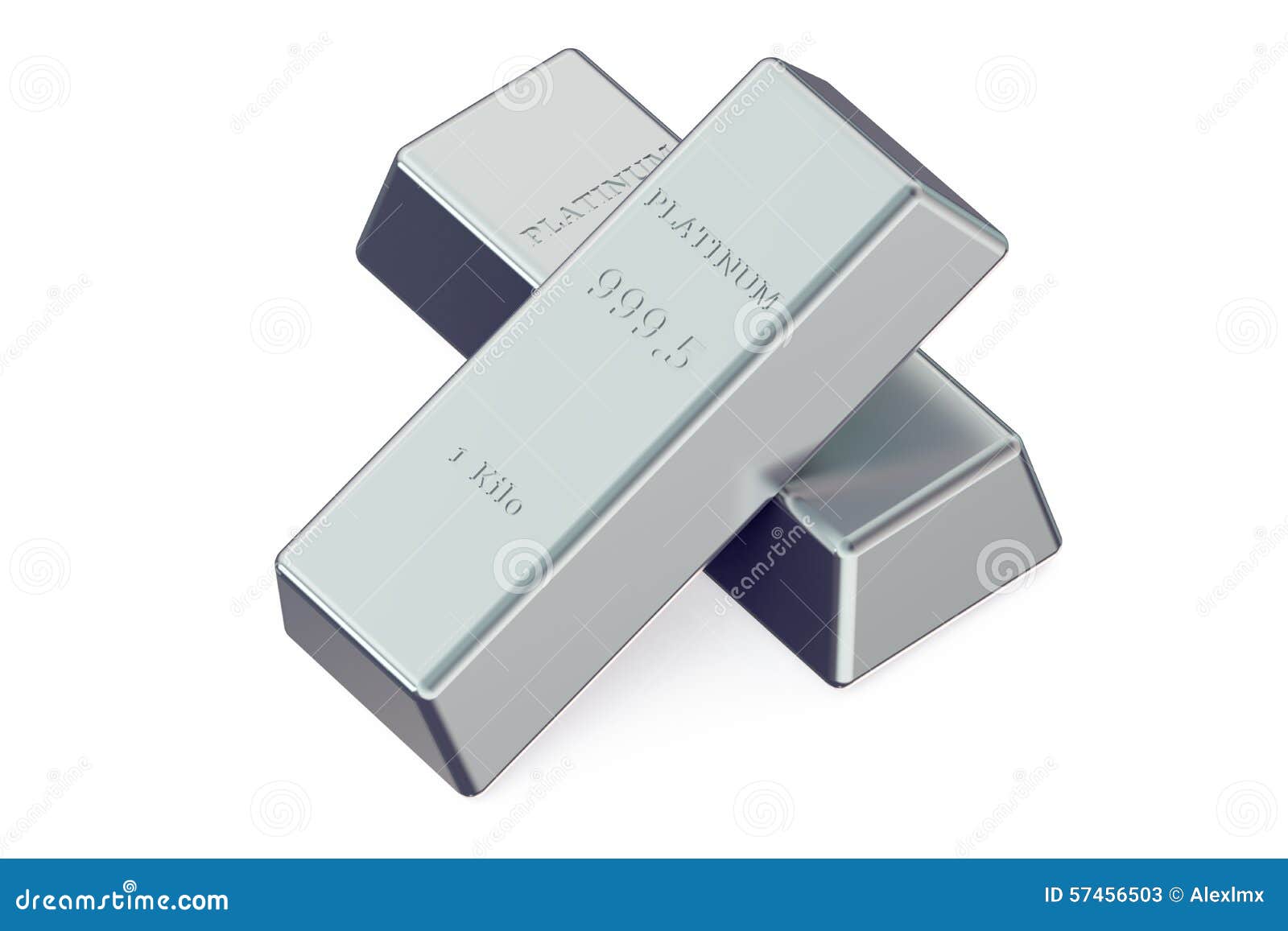 Two Platinum Bars Stock Illustration - Image: 57456503