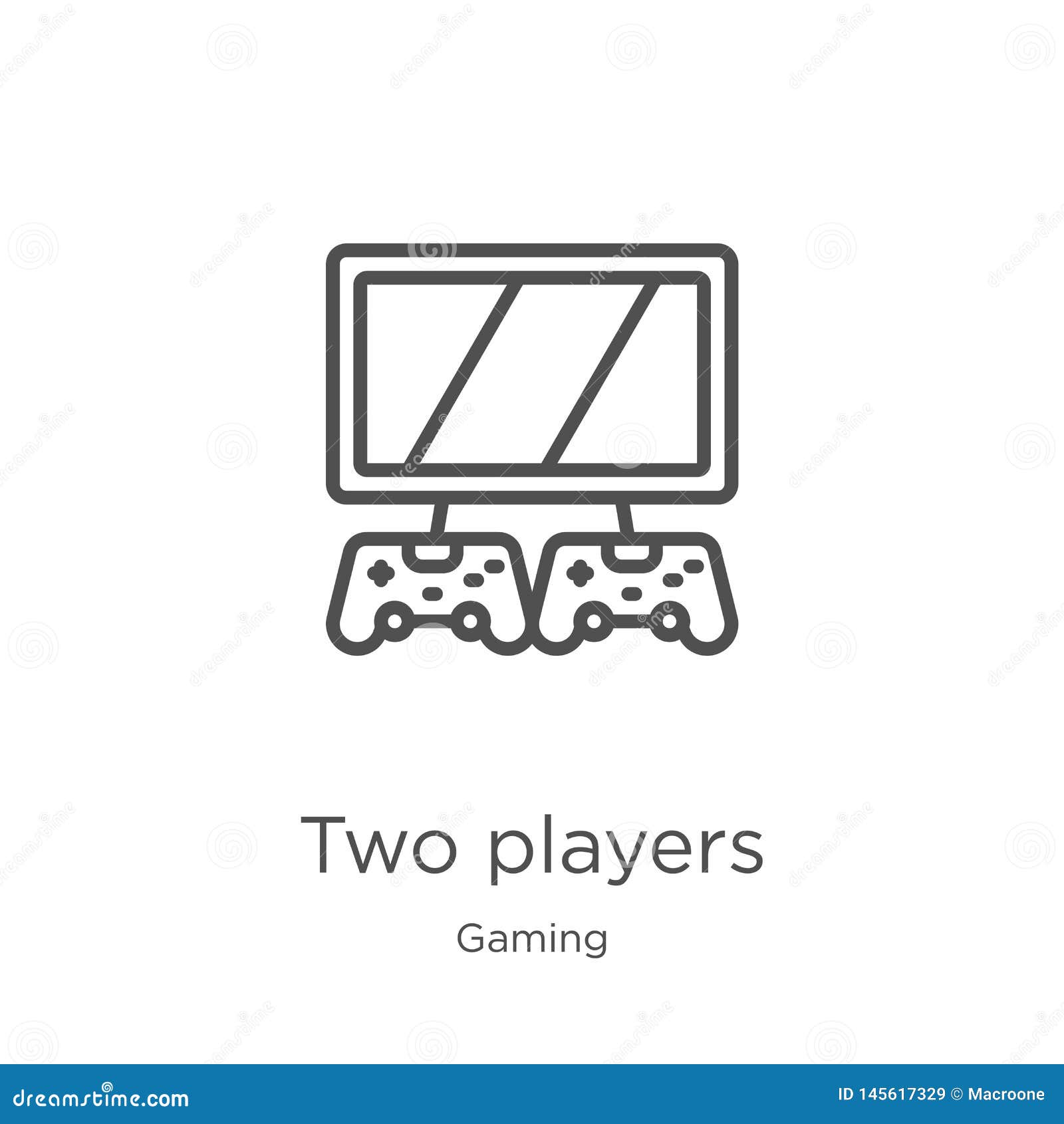 Two Players Icon Vector from Gaming Collection. Thin Line Two Players ...
