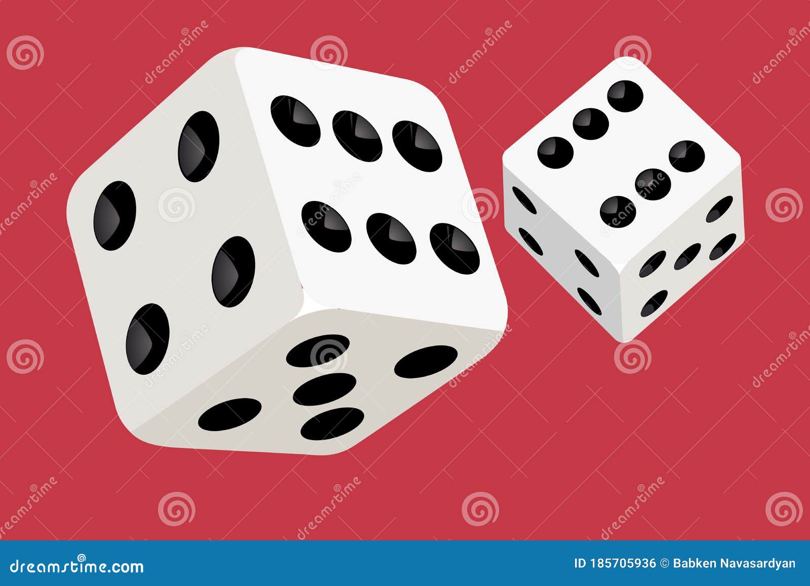 Two Playing Dice Flying in the Air Stock Vector - Illustration of game ...